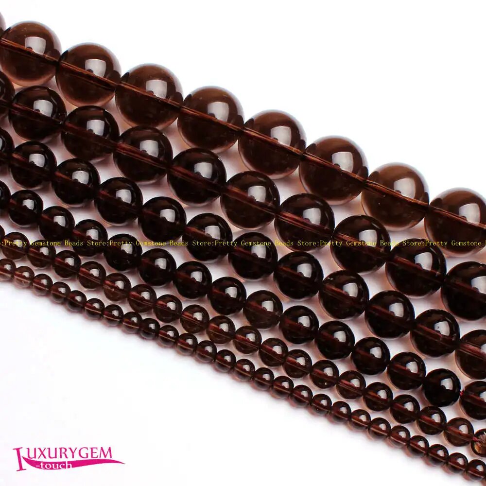 Дымчатый кварц бусины 4,6,8,10,12 мм IUXURYGEM-TOUCH 6mm Approx 62Pcs