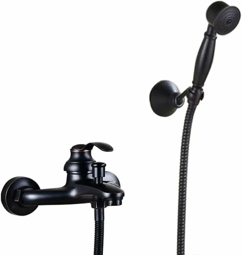Ретро-смеситель для душа, настенный смеситель для ванны с одной ручкой, шланг для душа длиной 1,5 м