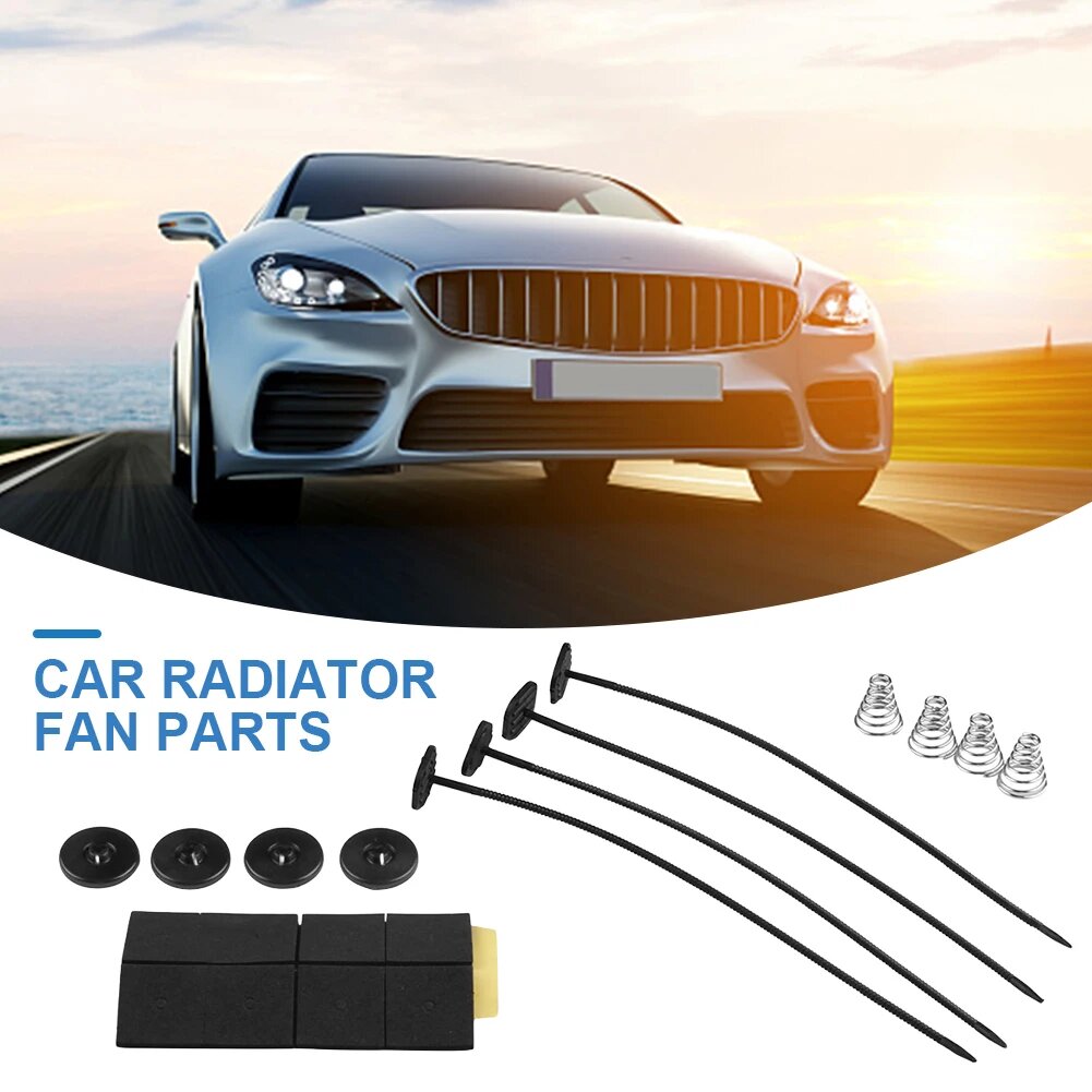 Автомобильный комплект для крепления электрического вентилятора, 4 кабельные стяжки, монтажный комплект для электрического вентилятора радиатора, 4 монтажные ножки для автомобильного электрического охлаждающего вентилятора
