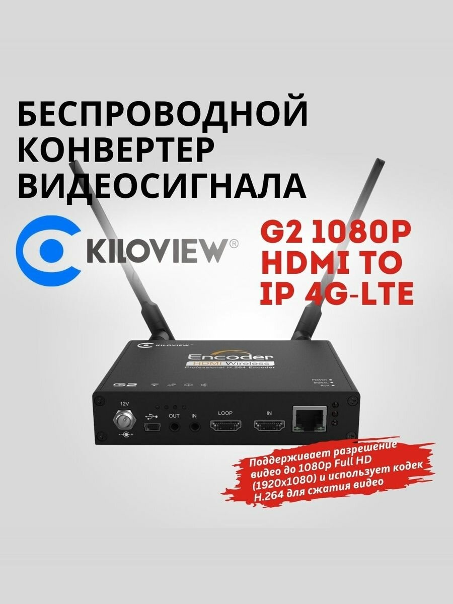 Kiloview G2 1080P HDMI to IP 4G-LTE беспроводной конвертер видеосигнала
