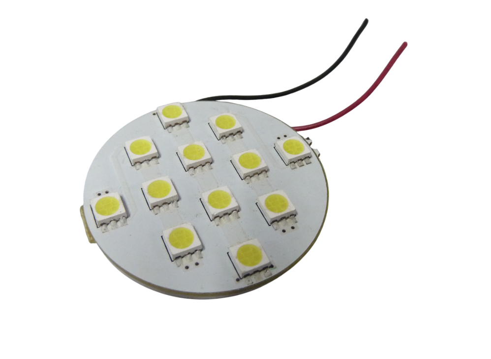 Светодиодная, круглая панель D 45 mm Zumato 12 Round (чипы 5050) 0.8W 6000K 350Lm (9-16V) - 1 шт.