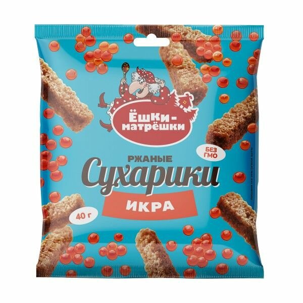 Сухарики Ёшки-матрёшки со вкусом красной икры 40гр 5шт