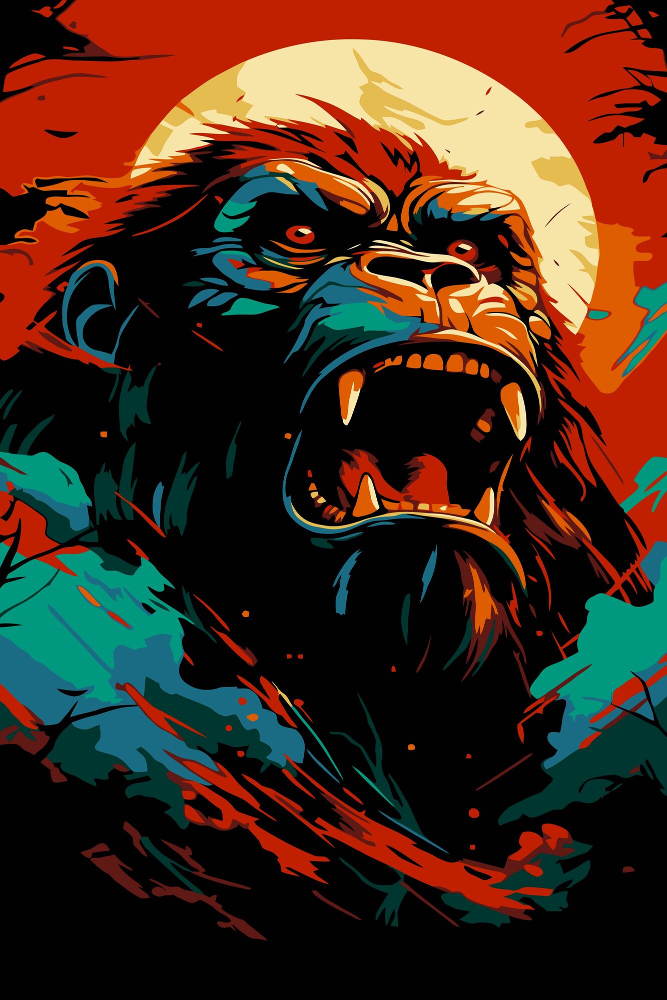 Детская картина по номерам E3004 "Горилла" 20x30