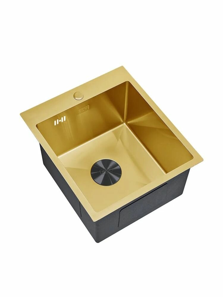 Мойка кухонная S.K.Sanitary SKS 4551 BRONZE светлая бронза, цветная накладка графит