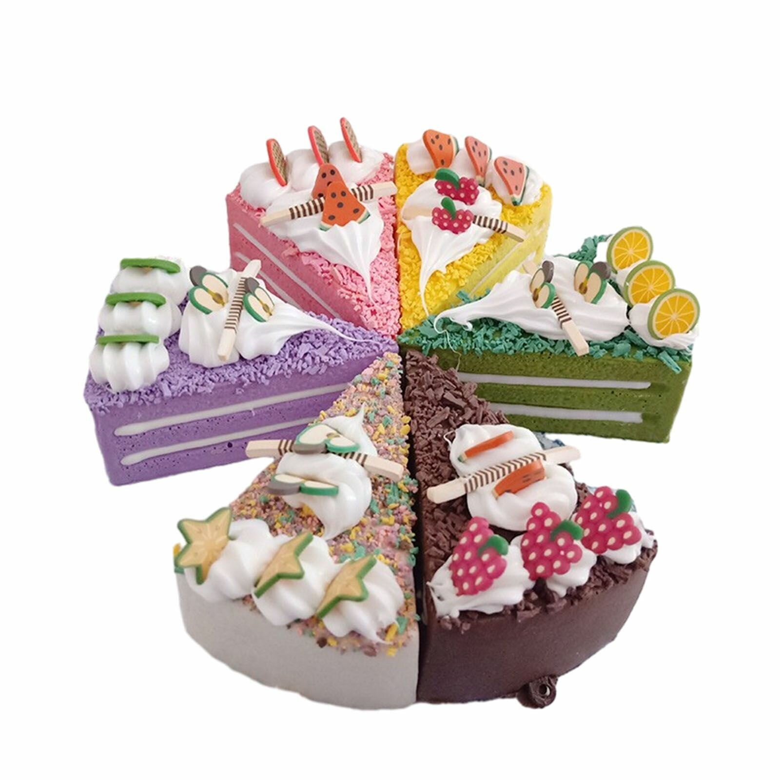 Искусственный мини-торт 6шт PU декур для декора