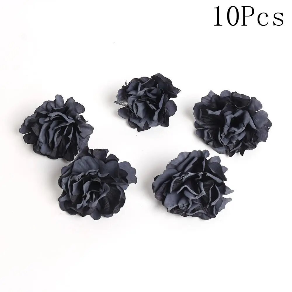 Искусственные цветы шелковые черные 2/5/10 шт Color 5