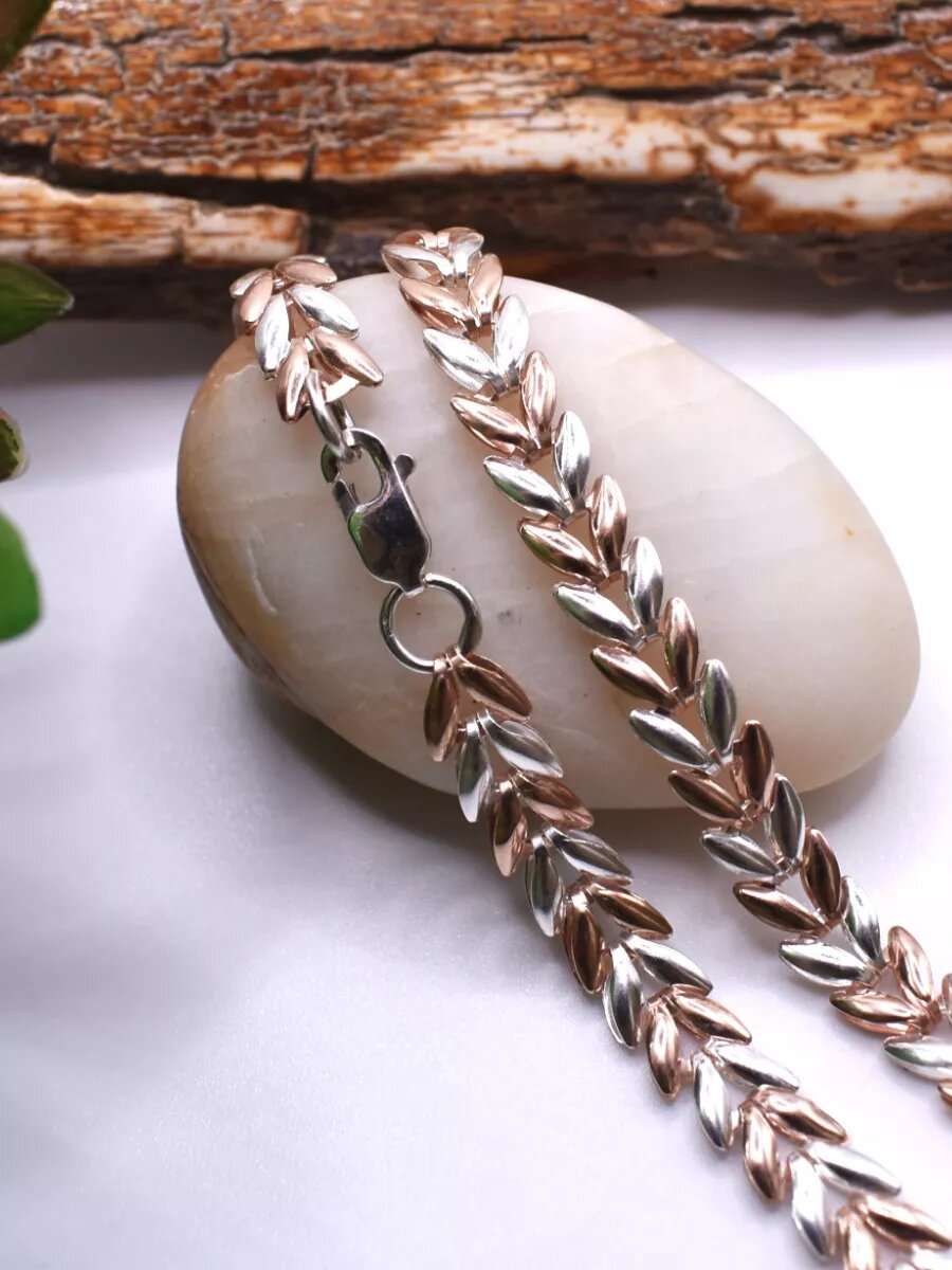 Браслет, серебро, 925, 585 проба, золочение