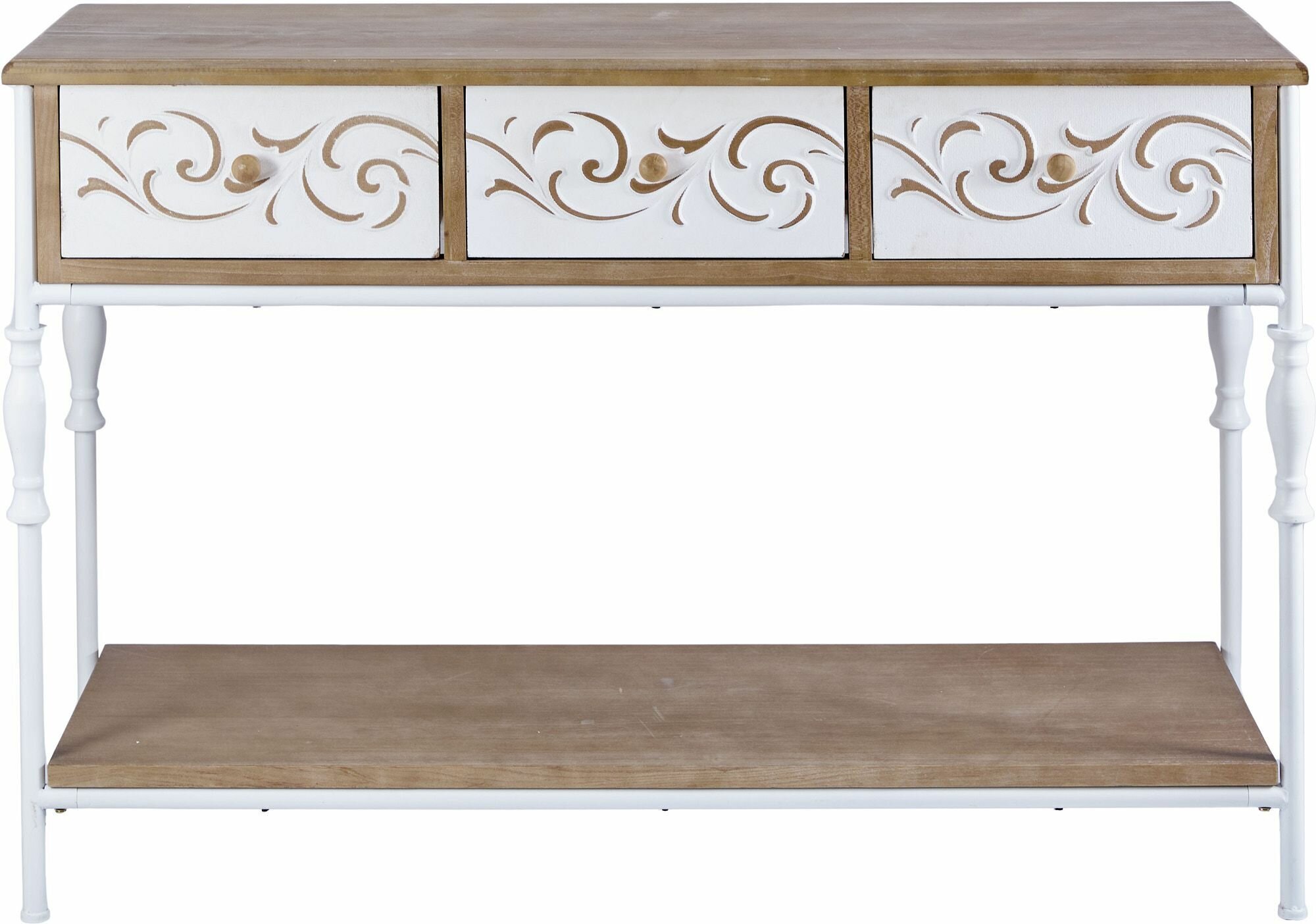 Консоль с 3 ящиками и полкой 120х40х80см