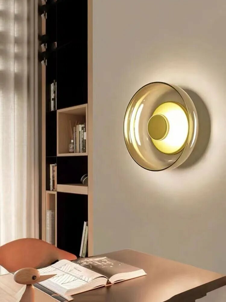 Бра, классическое, LED, цвет золото, абажур стекло, мощность 7Вт — фото 1