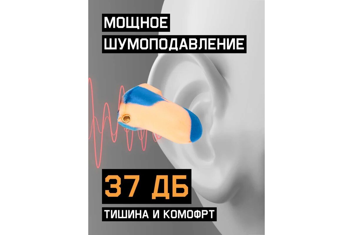 Jeta Safety Silentium Max противошумные беруши с металлодетекцией и шнурком, 37 дБ JEM51