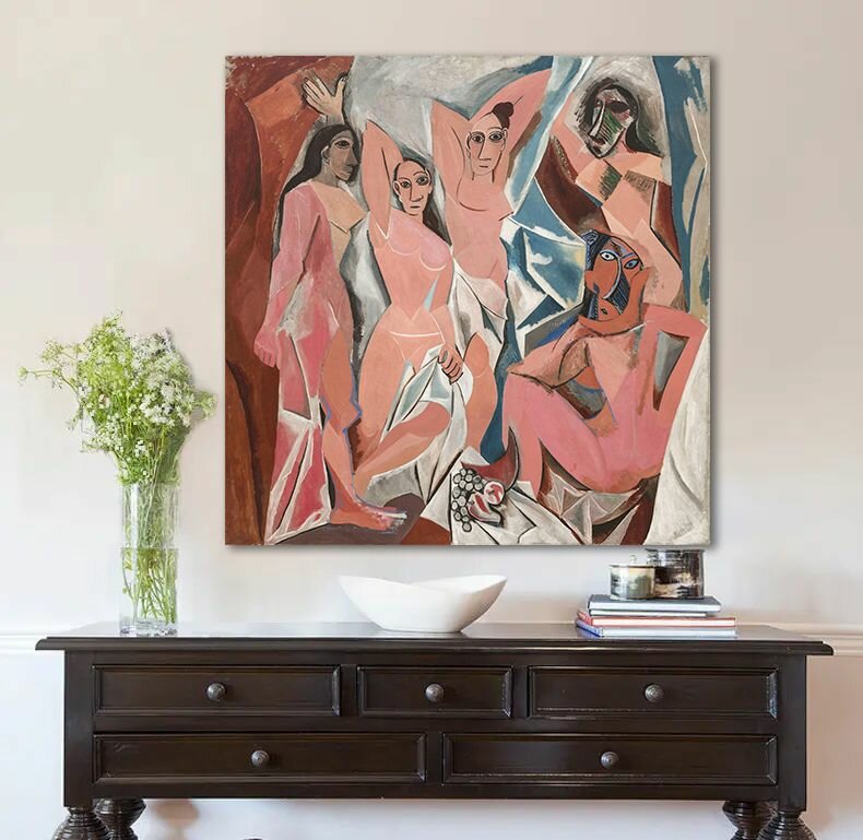 Картина / репродукция, Пабло Пикассо "Авиньонские девицы", 70х70 см.