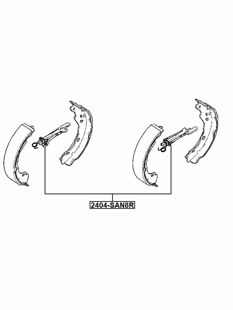 Регулятор задних тормозных колодок комплект FIAT, PEUGEOT, RENAULT, LANCIA 2404-SAN8R FEBEST.