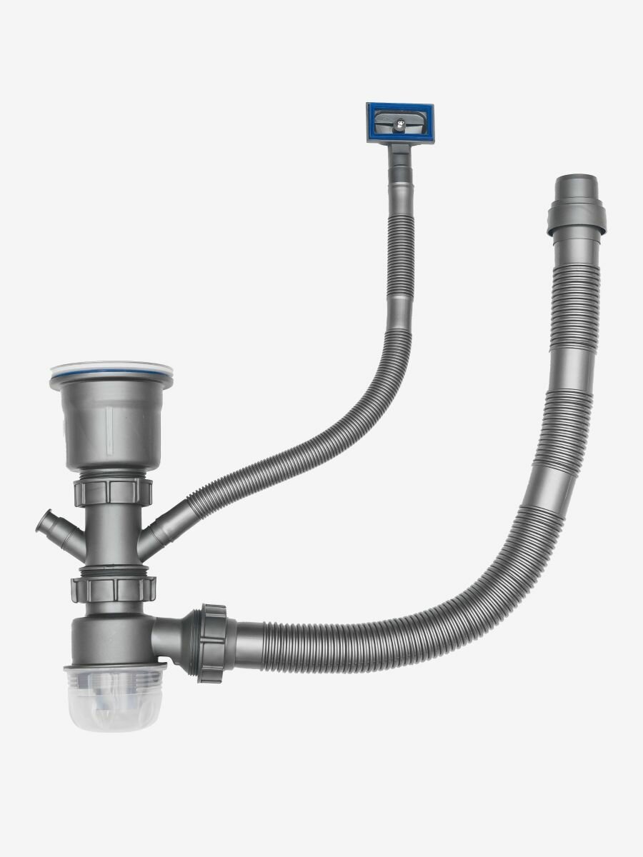 Сифон ZIGEL сливной для кухонной мойки 110/90 мм, Графит