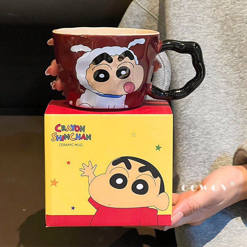 Керамическая кружка Crayon Shin-chan для пары, чашка для воды, подарок на день рождения, женская сувенирная чашка для дома, питьевая вода, офис