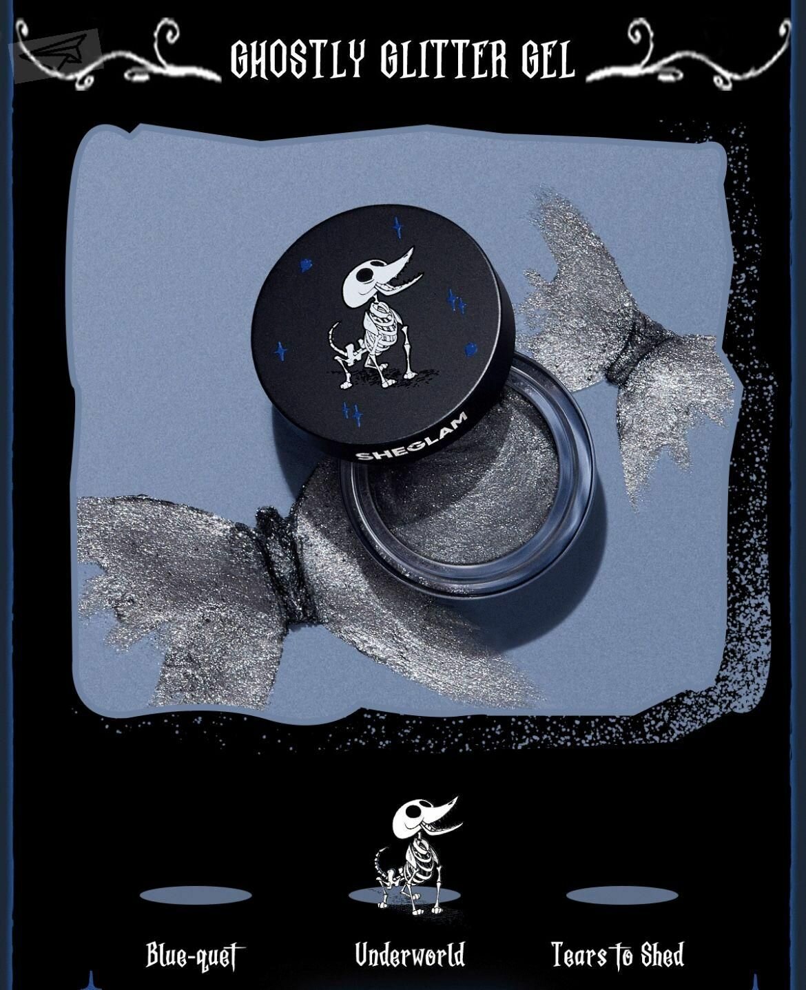 Крем-тени Sheglam "Zombie Bride", с шиммером, гипоаллергенный, черный