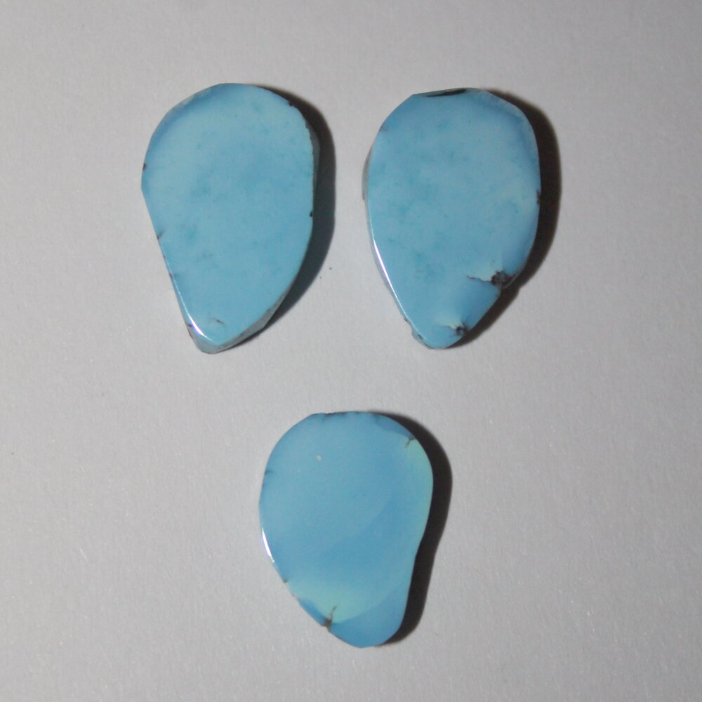 Тройка кабошонов Бирюзы, сет кабошонов Бирюзы, Казахстан, "True Stones"
