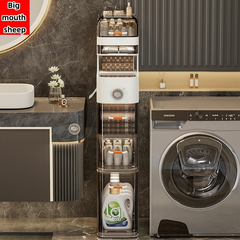 Комод с индукционной подсветкой, складной, со шкивами внизу, подходит для ванной комнаты, кухни, гостиной