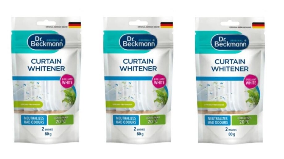 Dr. Beckmann Отбеливатель для гардин и занавесок в экономичной упаковке, 80 гр, 3 шт