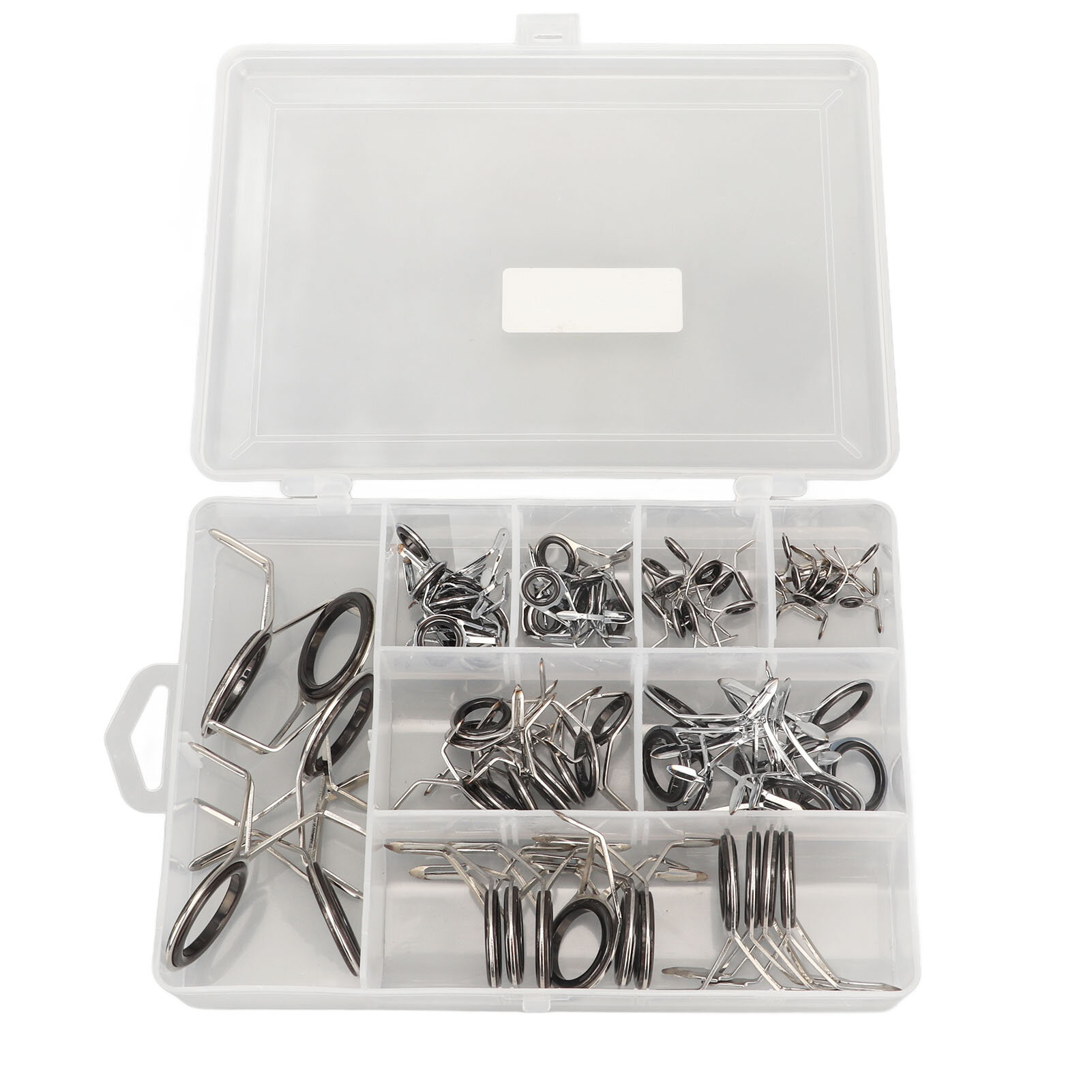 Набор для ремонта наконечников рыболовных удилищ, 75 предметов, кольца для направляющих удилищ, комплект для замены колец наконечников удилищ из нержавеющей стали и керамики.