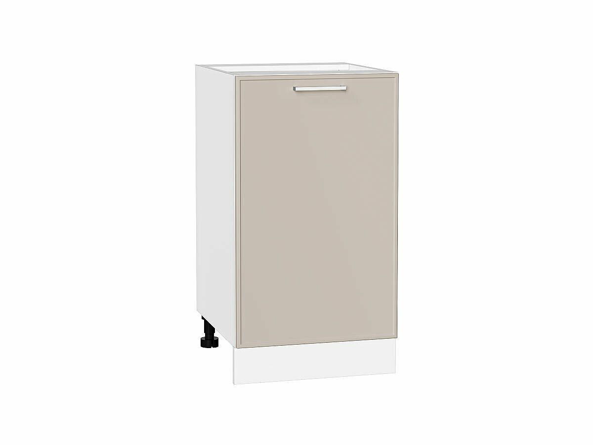 Шкаф нижний с 1-ой дверцей Квадро, цвет фасада Кашемир, цвет каркаса Белый, 816*450*481 мм
