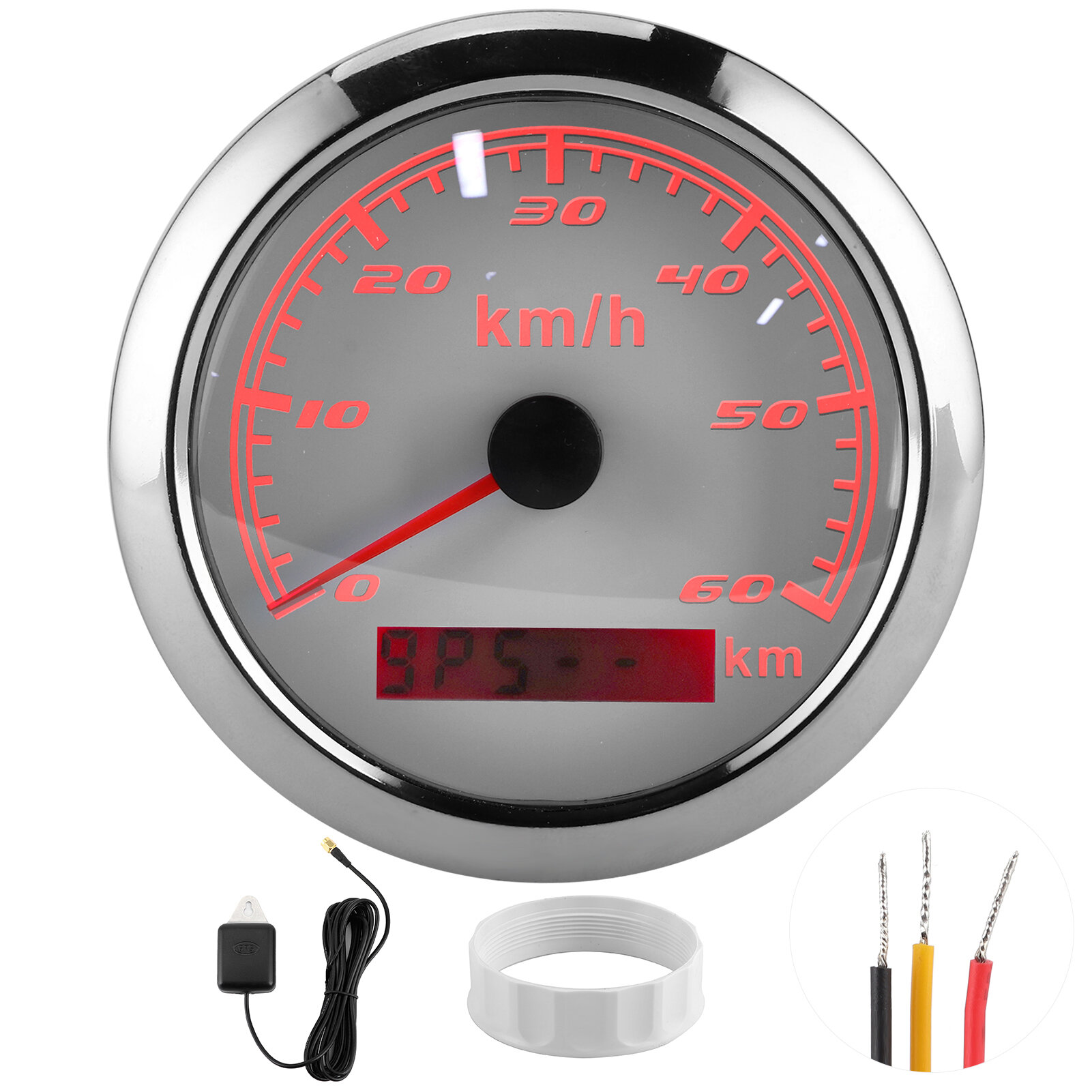 Спидометр GPS 85 мм, 60 км/ч, IP67, водонепроницаемый, белый циферблат, для лодки/автомобиля