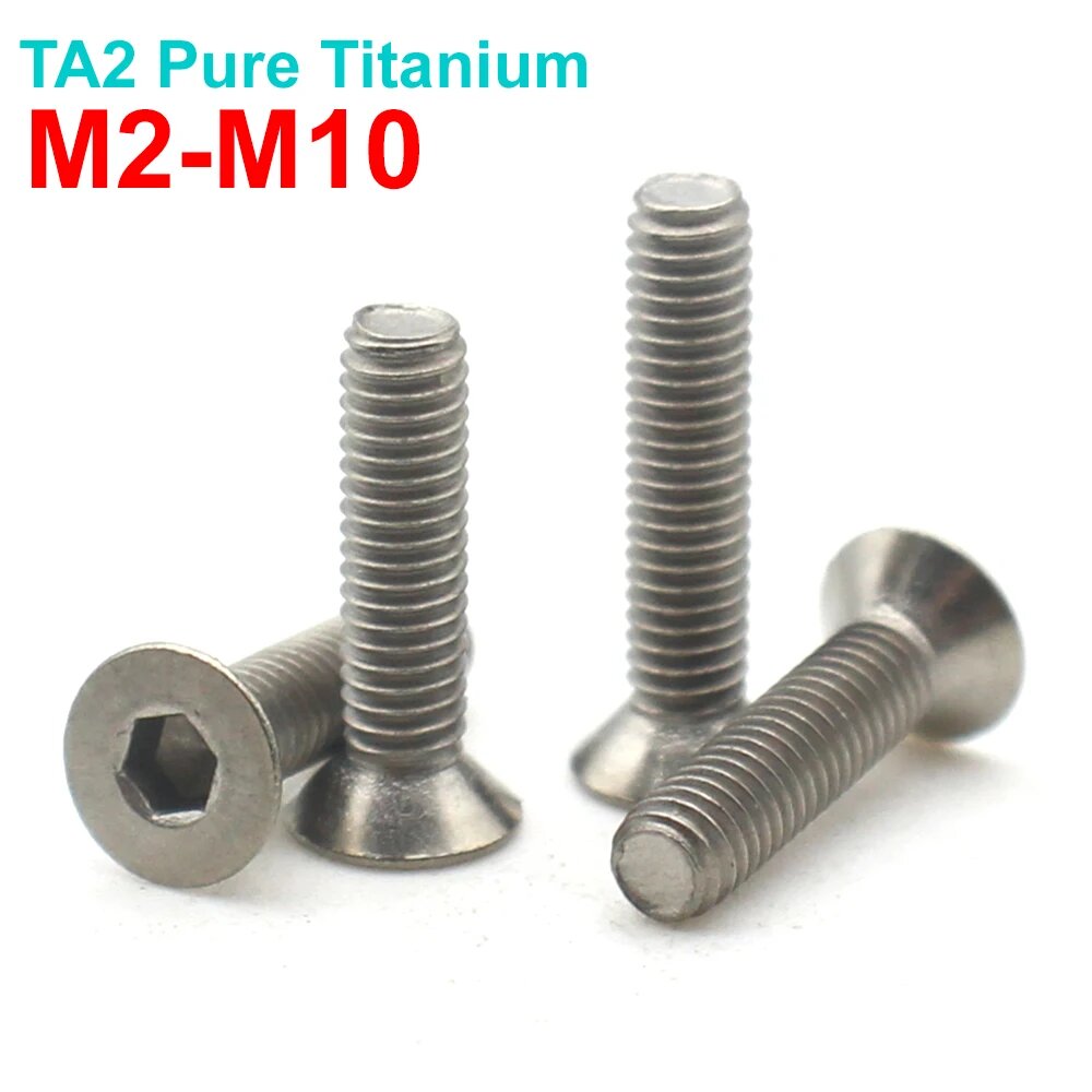 Болты из чистого титана Zimir M2-M10 DIN7991 3-50мм M2.5 (10pcs), 4mm