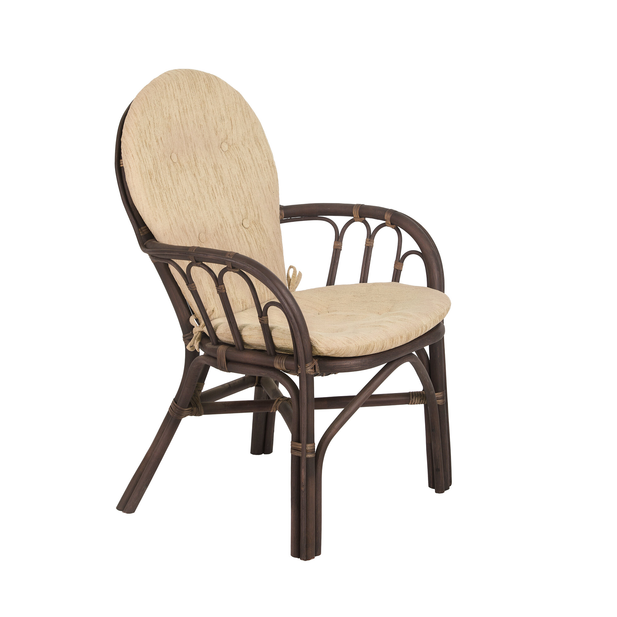 Стул из натурального ротанга с подушкой 04/16, цвет орех матовый