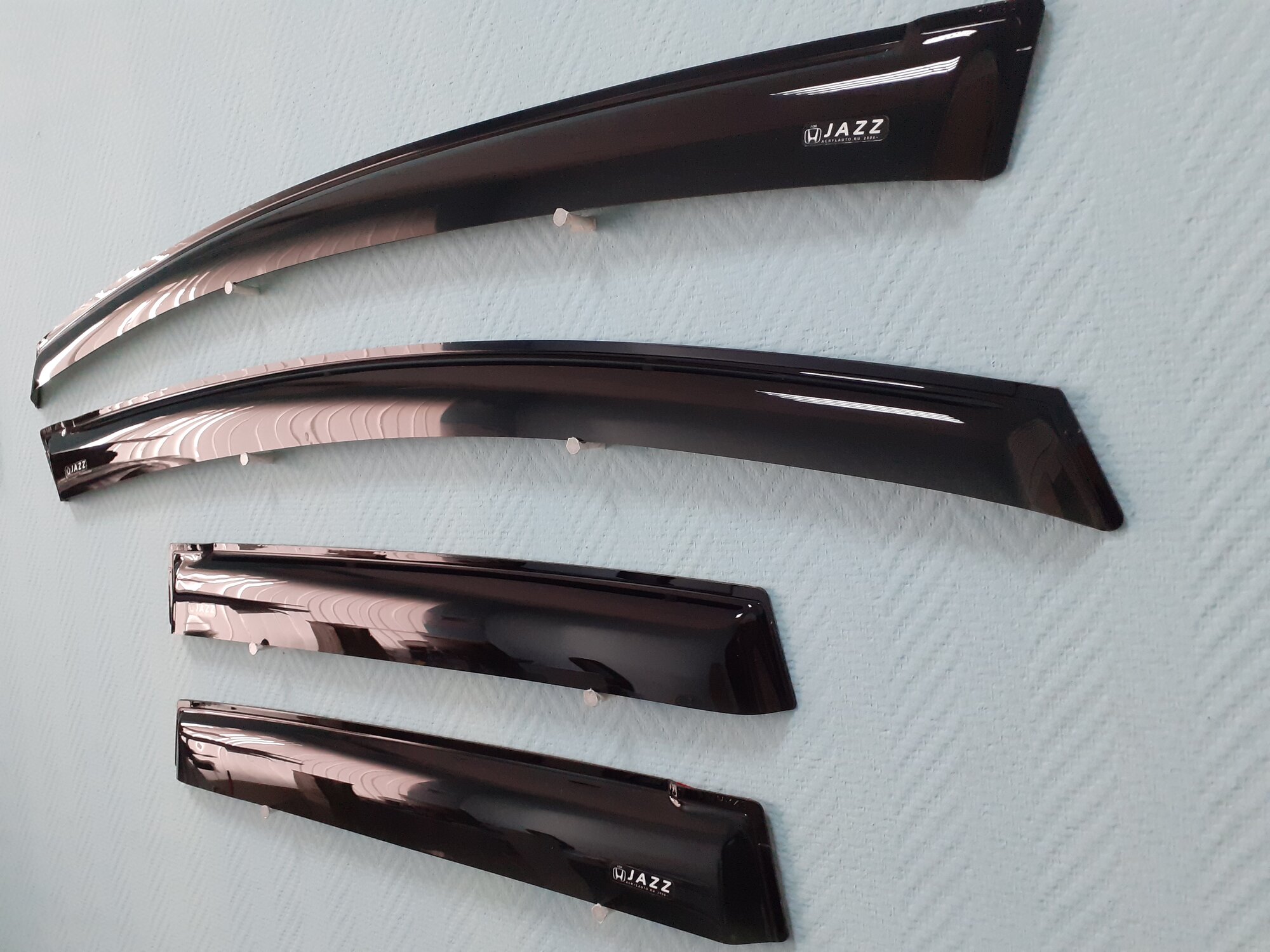 Дефлекторы окон Honda Jazz с 2008 по 2014, к-т 4 шт, скотч 3M