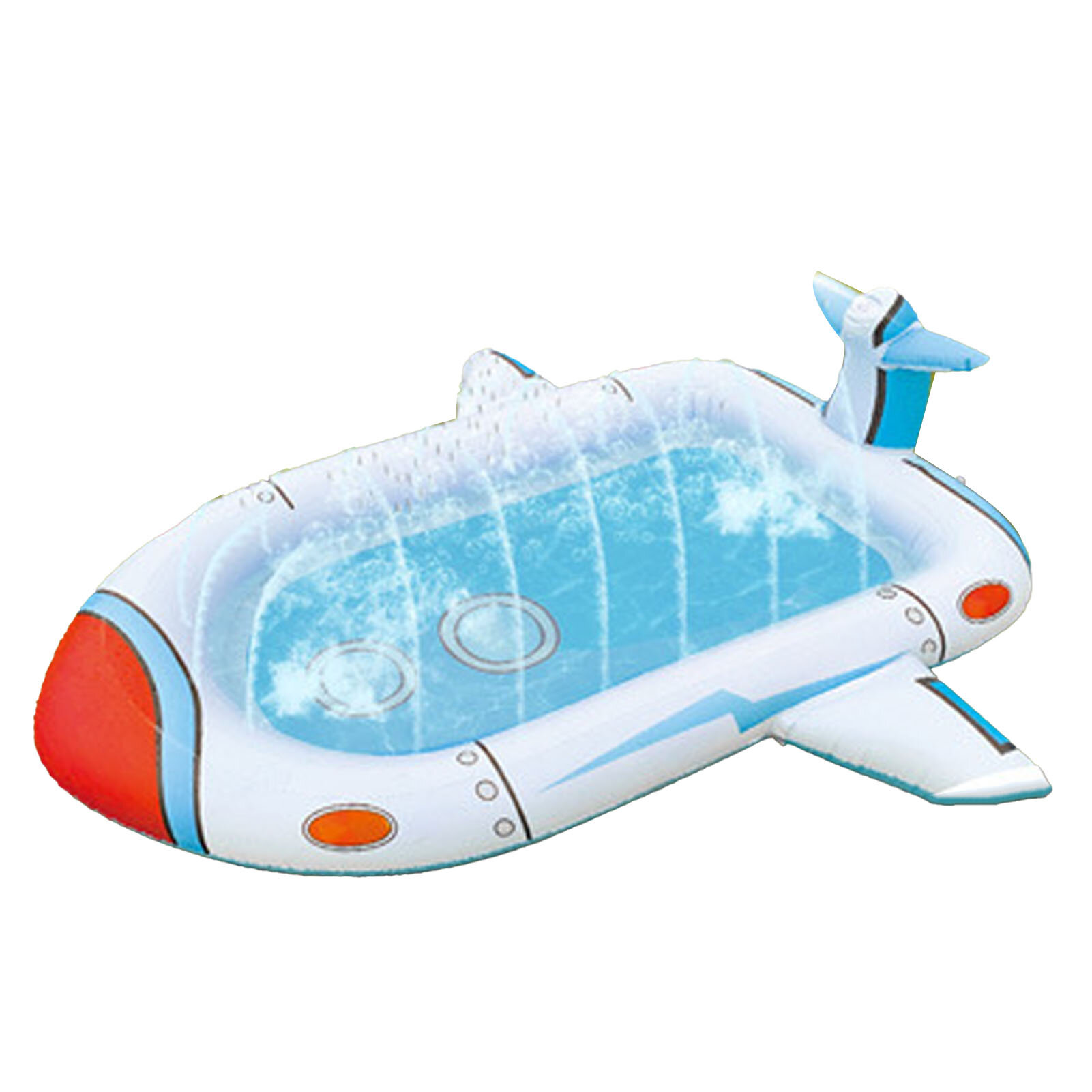 Надувной бассейн-брызгалка с эффектом воздушного корабля, прочный, для детских игр на заднем дворе и на открытом воздухе.