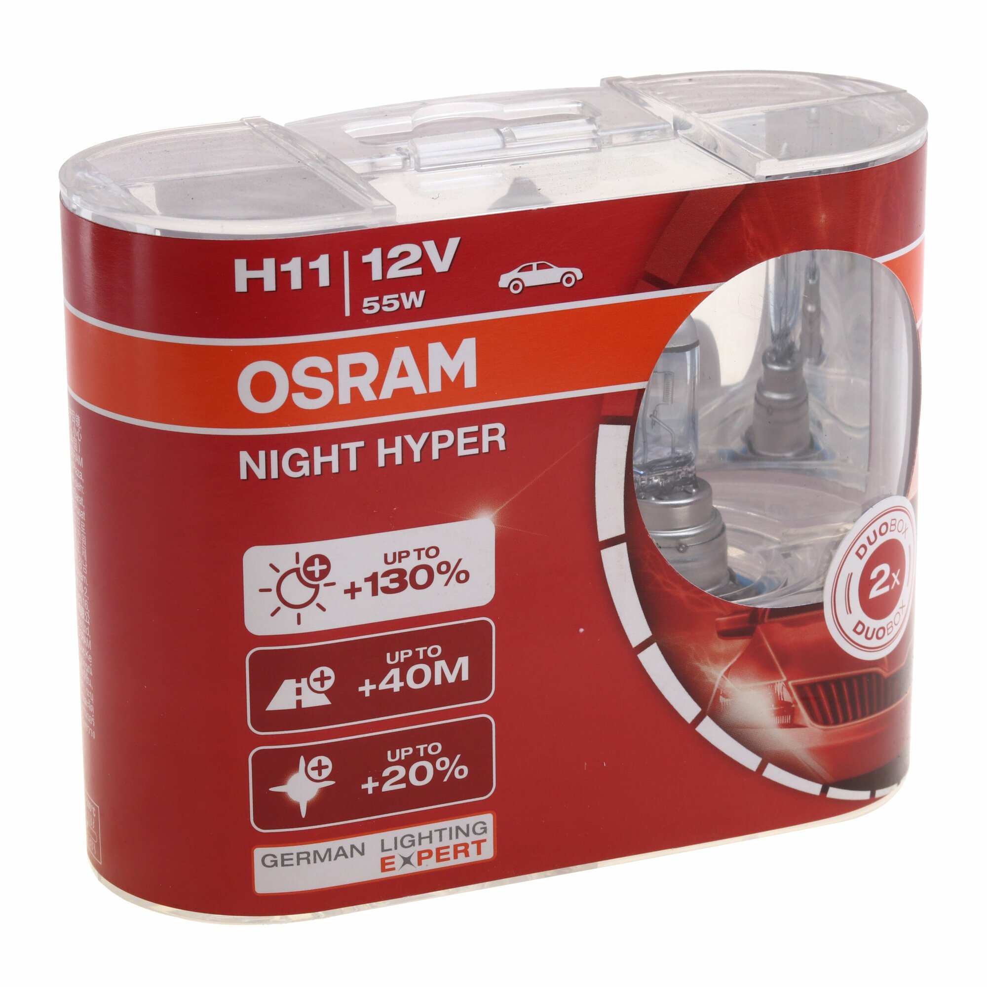 Автолампа OSRAM O-64211NH2(EURO) H11, 55 Вт, PGJ19-2+130%, NIGHT HYPER, 12V