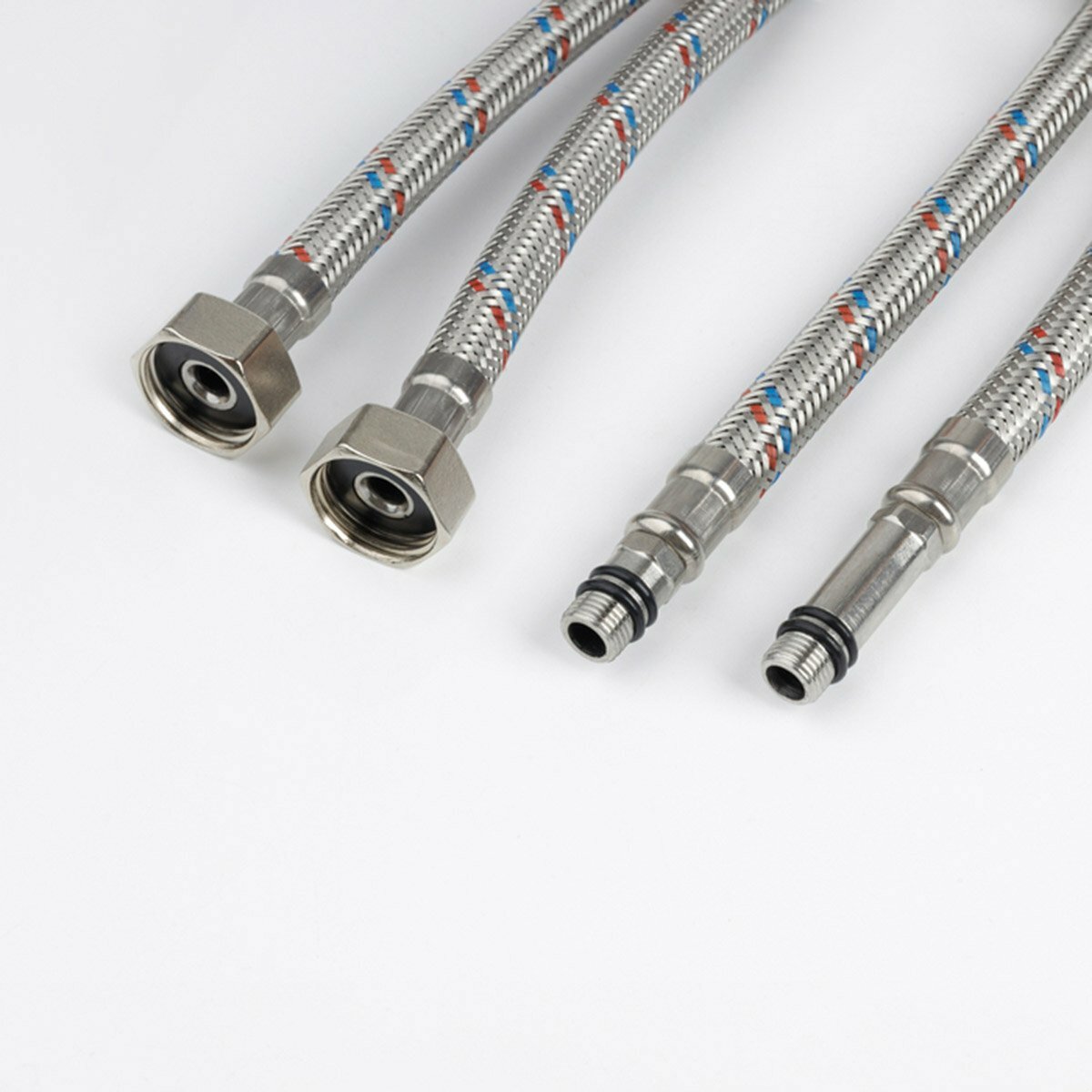 Гибкая подводка для смесителя IDDIS, латунь, 80 см, гайка-штуцер, 2 шт