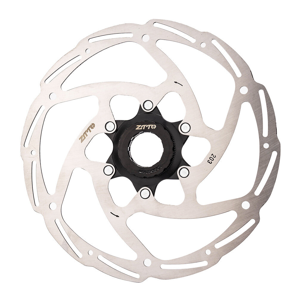 ZTTO Дисковый ротор тормоза Centerlock из нержавеющей стали для велосипеда с. lockring для MTB горного дорожного велосипеда, цвет серебристый, диаметр 140mm/160mm/180mm/203mm, толщина 1.8mm, вес 140mm:163g, 160mm:183g, 180mm:205g, 203mm:251g, количество 1