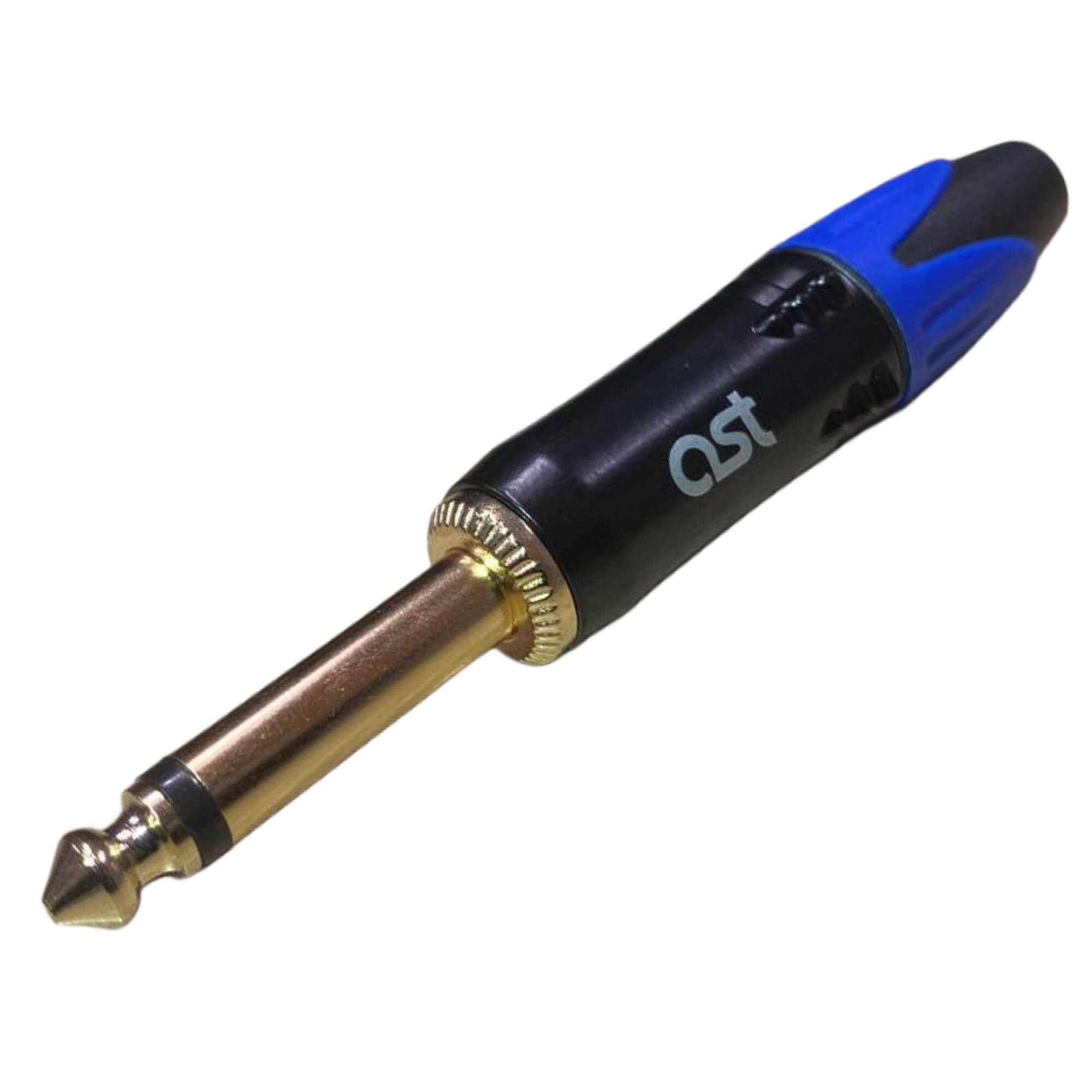 Штекер аудио Jack 6.3 AST, под пайку, с цветовой маркировкой, синий