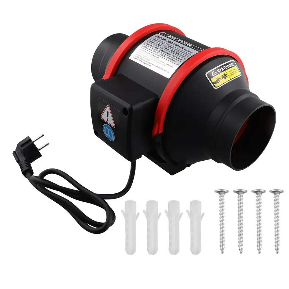 KNOW EASY-Вытяжной вентилятор дымохода 100 мм с контролем скорости, смешанный поток, линейный высокий для вентиляционных систем, системы отопления, ве