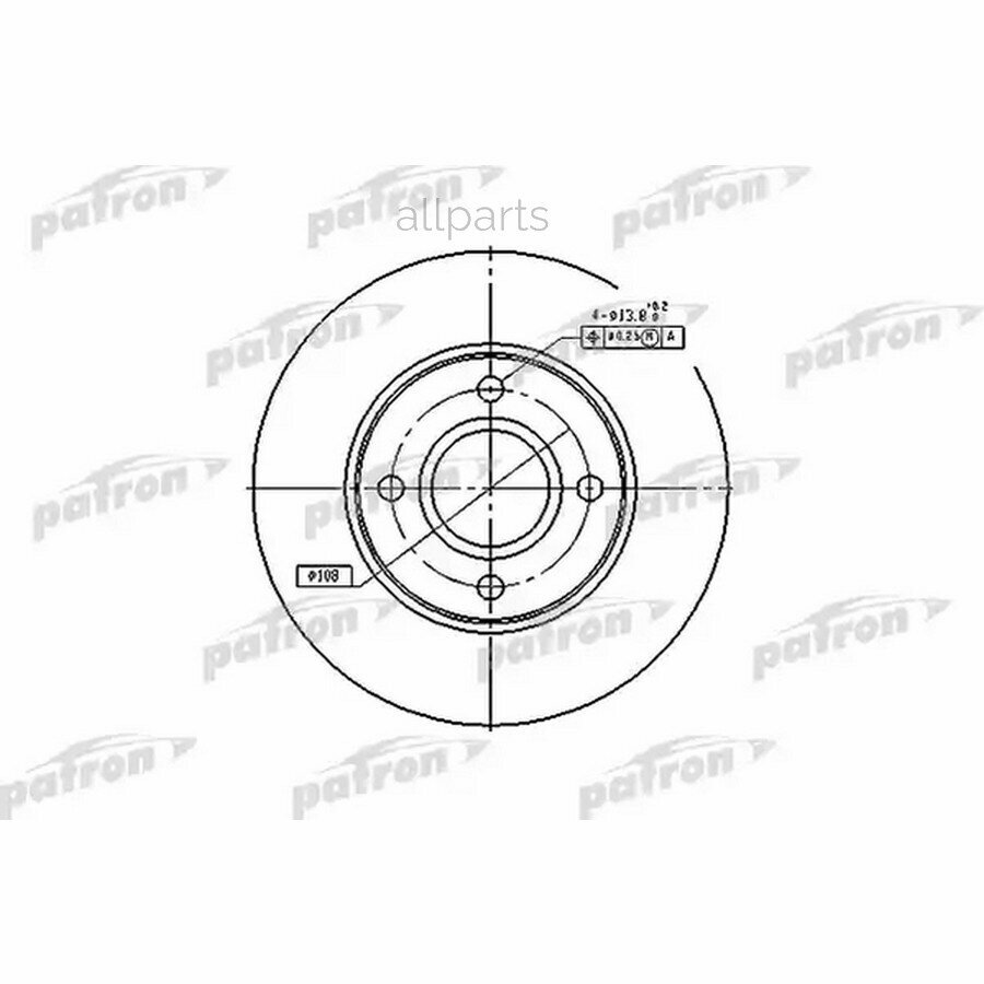 PATRON PBD4036 Диск тормозной передн FORD: FIESTA IV 95-02, FIESTA V 01-, FIESTA фургон 96-, FIESTA фургон 98-, FOCUS 98-04, FOCUS седан 99-04, FOCUS универсал 99-04, FUSION 0