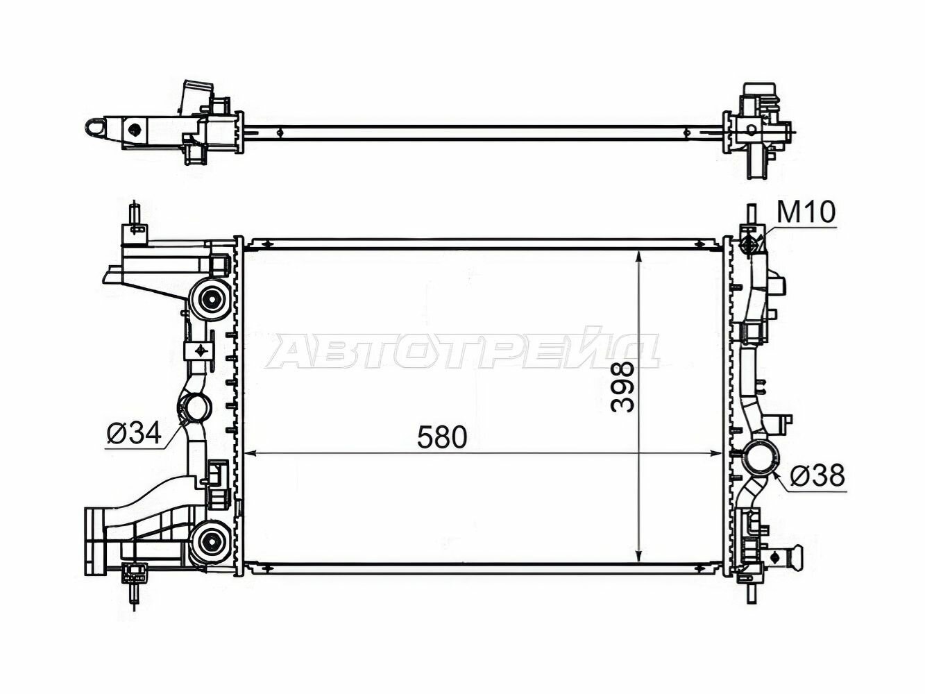 Радиатор охлаждения двигателя для Шевроле Круз, Лачетти, Дэу Круз Лачетти, Опель Астра J арт CH0006 SAT