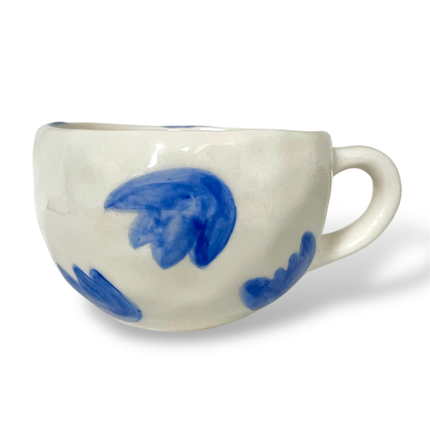 Кружка ручной работы «Синие тюльпаны», белая, керамика, 350 мл