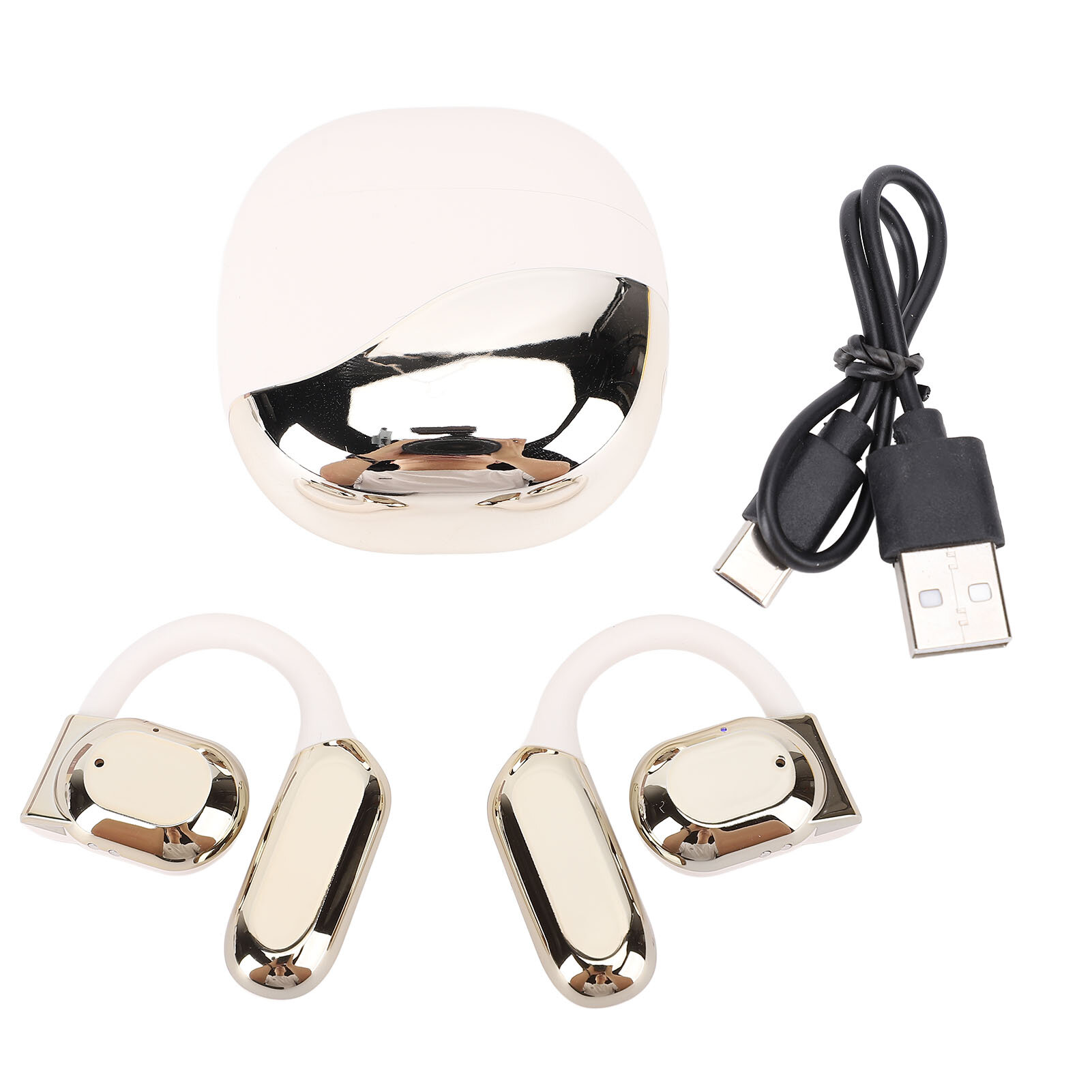 Наушники-переводчики с заушным креплением, активным шумоподавлением, беспроводные, Bluetooth, с искусственным интеллектом, переводчик языков, коричневые.