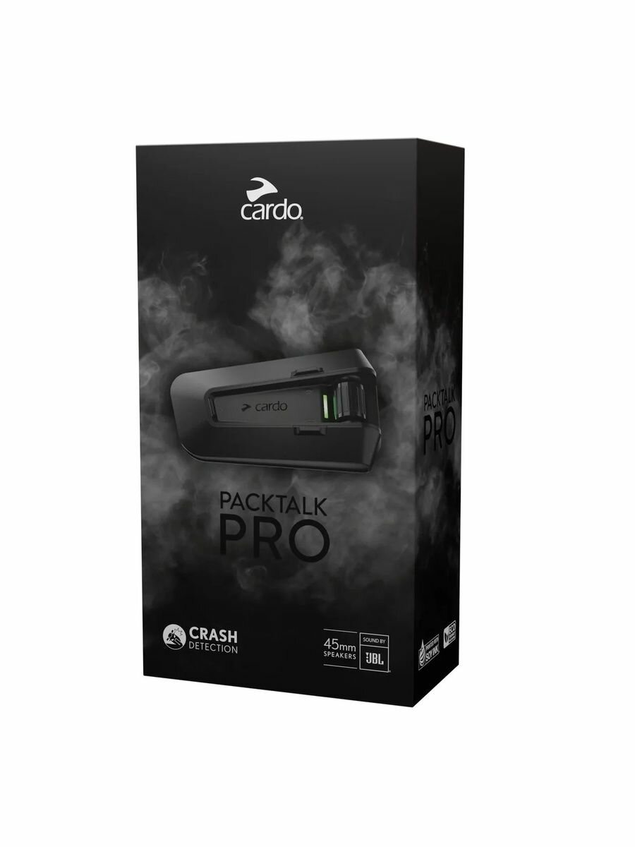 Мотогарнитура Cardo PACKTALK PRO, с датчиком аварий, звук JBL, Bluetooth 5.2