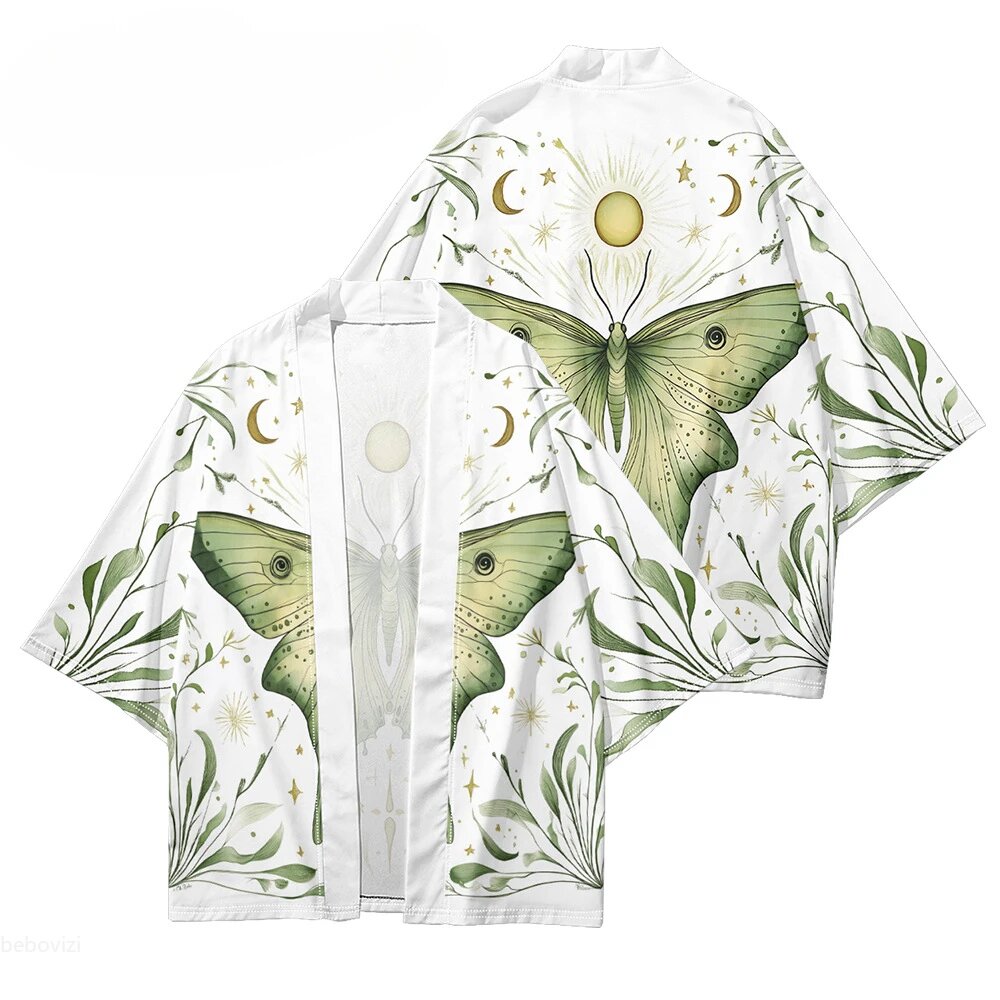 Женский кимоно белый с бабочкой, CP12561B16-tops
