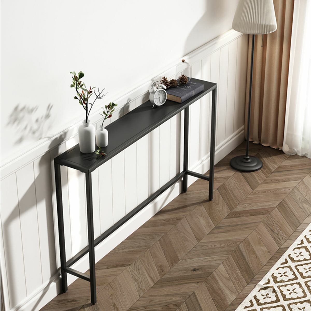 Консоль столик металлический, Незаменим для небольших квартир, Простой монтаж, Высота 75 см