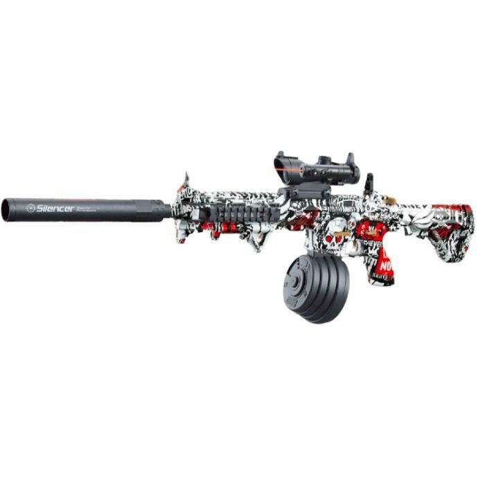 Детский автомат m416 игрушечное оружие М 416 с мягкими пулями Орбиз(прицел и глушитель)
