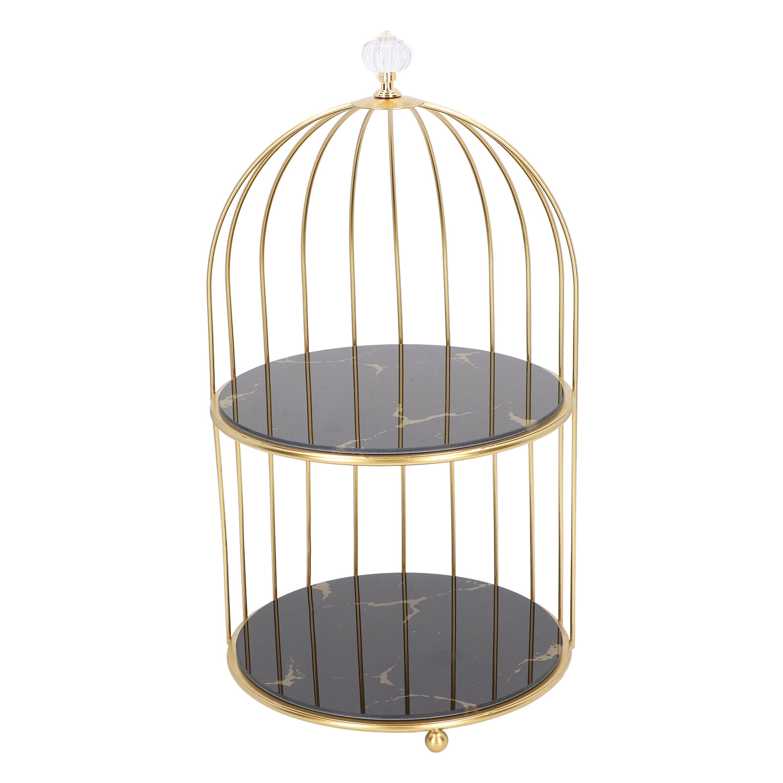 Двухслойная полка для хранения, органайзер для птичьих клеток, стойка для туалетного столика в ванной комнате, золотая рамка, черное основание, золотой узор