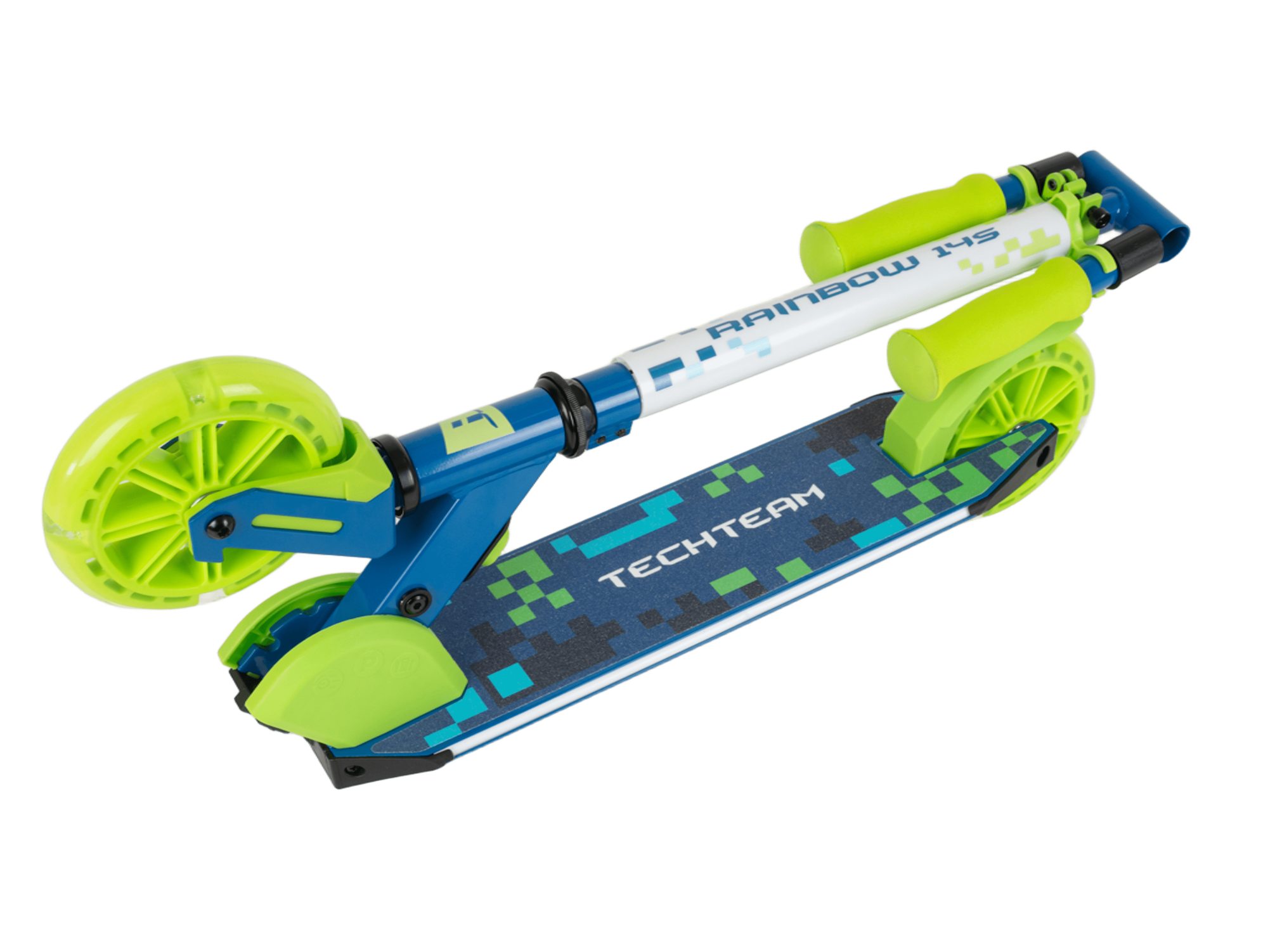 Самокат Tech Team "Rainbow 145", детский от 100см. - 2025 Blue/Green — фото 1