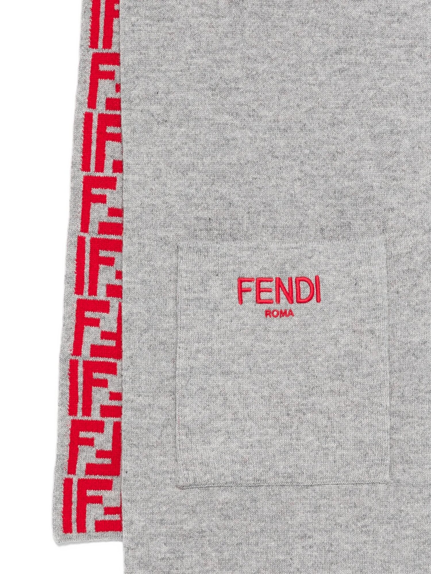 Шарф FENDI FF для девочек, серый — фото 1