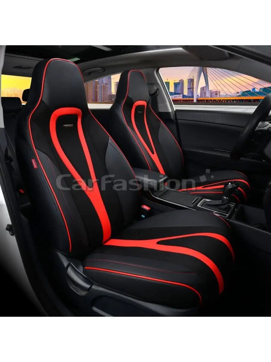 Каркасные чехлы 5D "INTEGRAL", передние, чёрно-красные