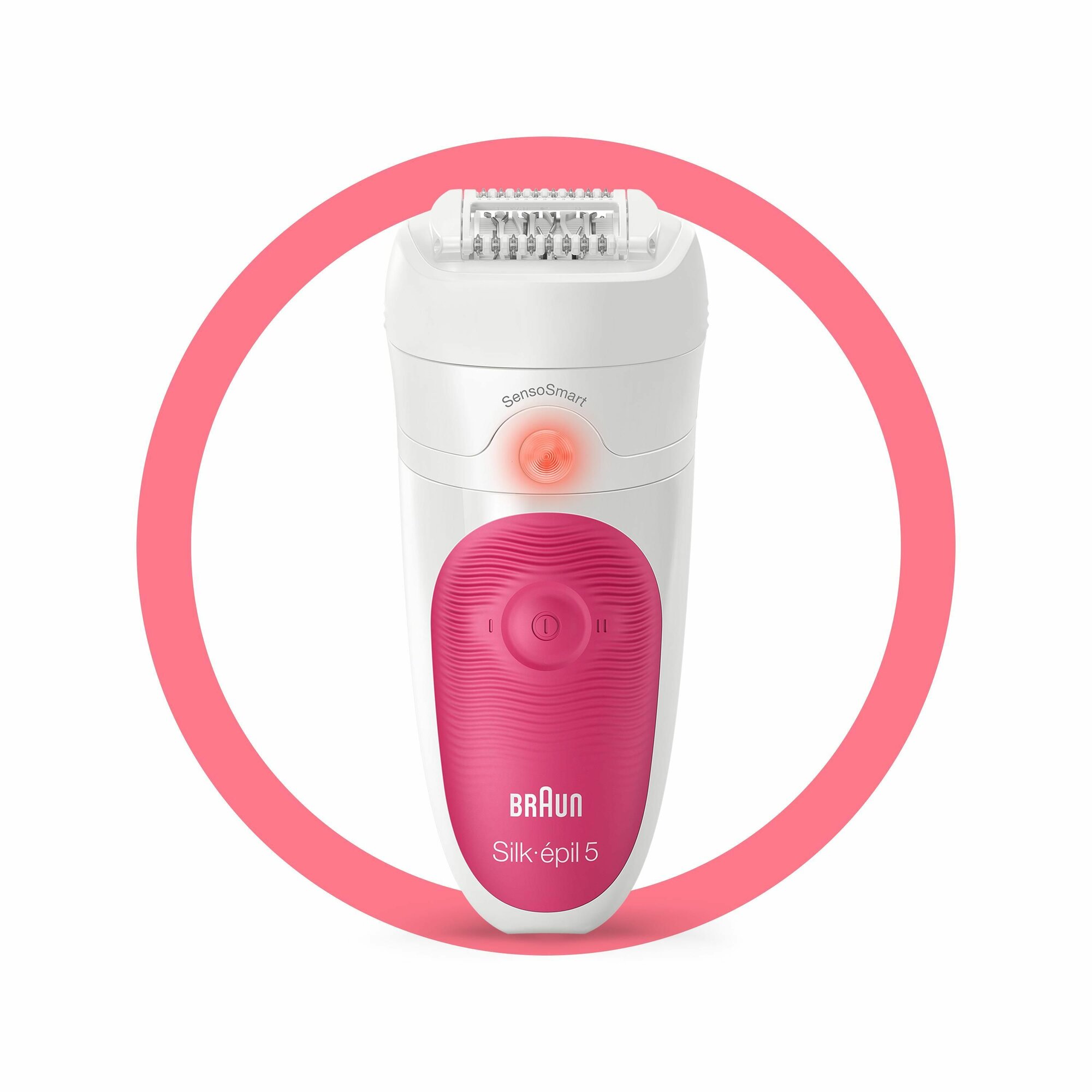 Braun Silk-pil 5 5500 SensoSmart, Влажный и сухой эпилятор с 4 дополнительными аксессуарами, включая бритвенную головку.