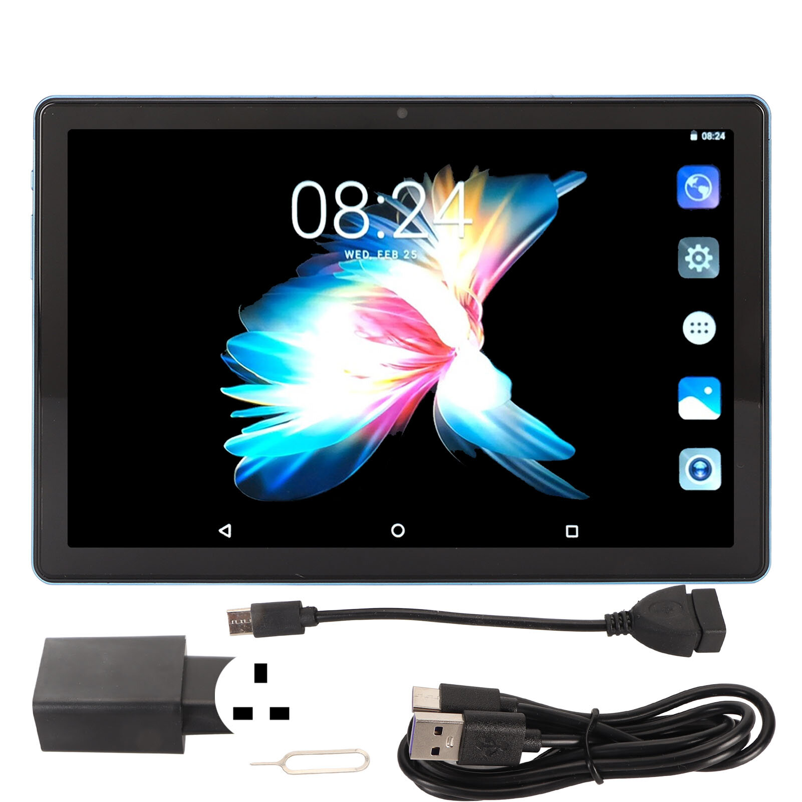 10,1 дюйма планшеты для Android 13,0 2560x1600 разрешения RAM 8 ГБ ПЗУ 128 ГБ передней 8 -мегапиксельной 4MP 8 -сердечный планшет для рабочей игры Video 100–240V Blue UK Plug