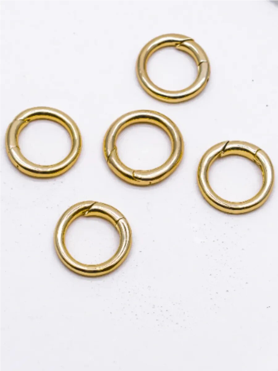 8399/5 Карабин ювелирный круглый позолота комплект 5штук NEW