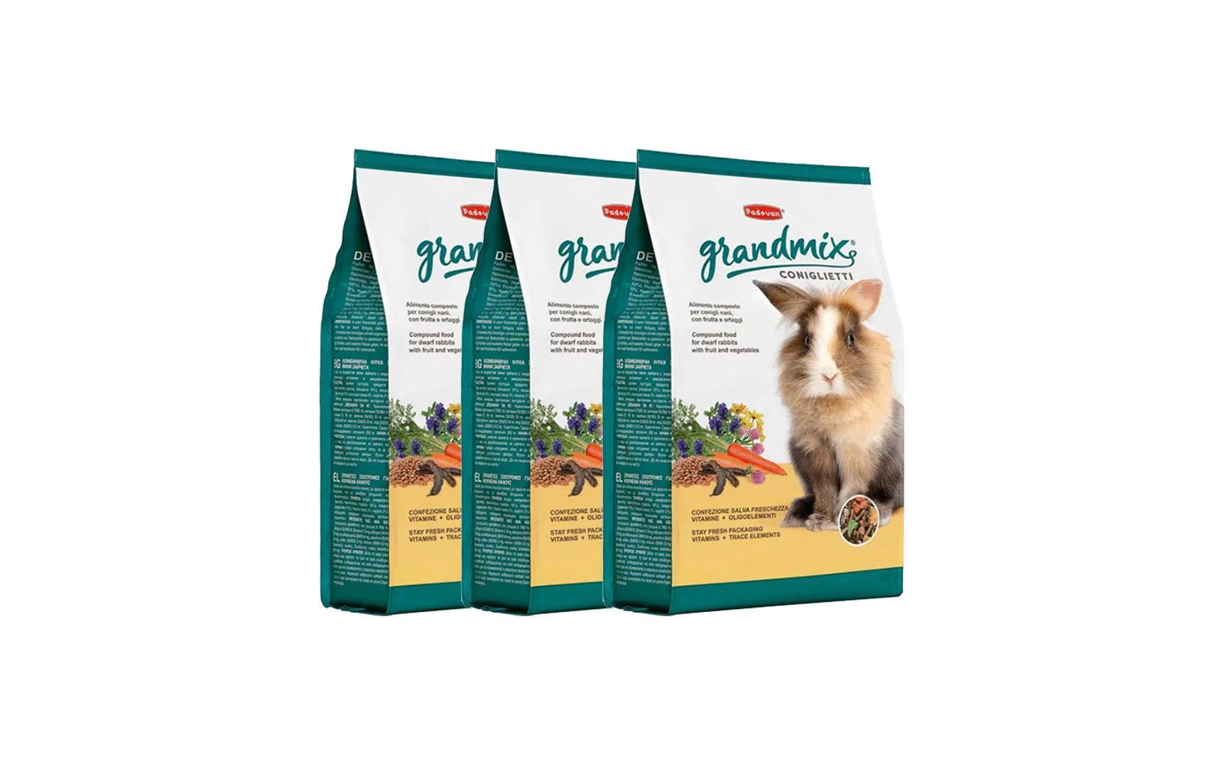 Padovan Grandmix Coniglietti корм комплексный для кроликов 3 кг x 3 шт.
